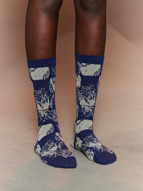 Henrik Vibskov │ Footstep Socks in Footstep Navy – Henrik Vibskov Boutique